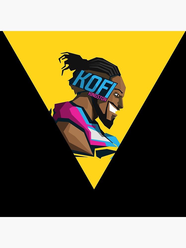 "Emblem Drawing of wrestler Kofi kingston" Art Print by Dr-Hat | Redbubble