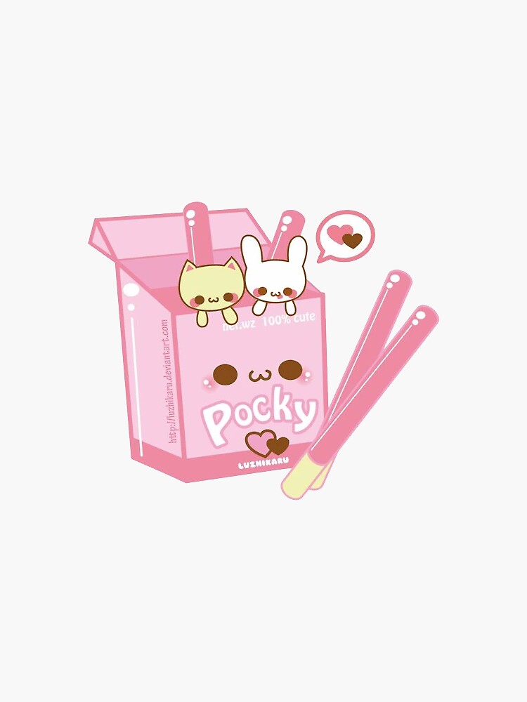 "pink kawaii pocky" Sticker for Sale by DreamDes1gns | Redbubble
