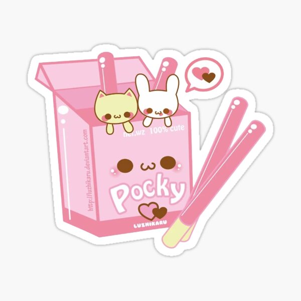 "pink kawaii pocky" Sticker for Sale by DreamDes1gns | Redbubble