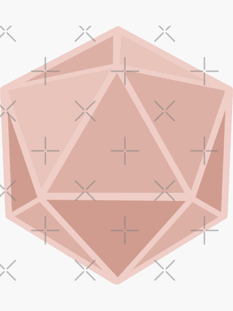 "Light Pink D20" Sticker for Sale by WinterStarshine | Redbubble