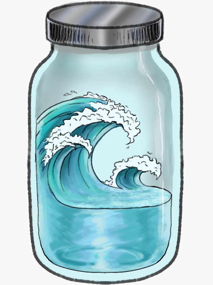"Capital Camps Big Wave Little Wave in a Jar" Sticker for Sale by ...