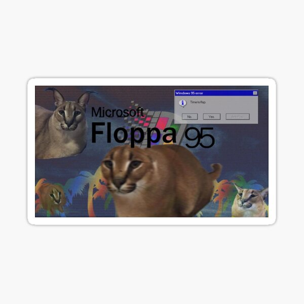 "Microsoft Floppa 95" Sticker for Sale by brelck | Redbubble