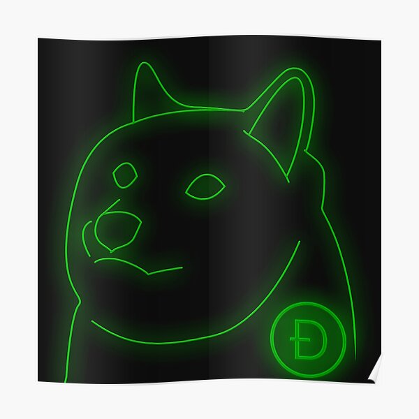 "Doge Neon Green" Poster for Sale by rthk | Redbubble