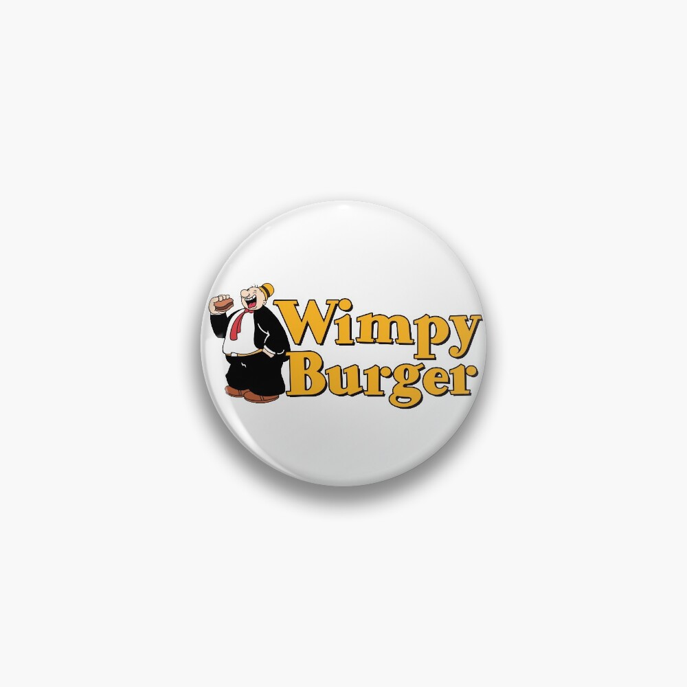 "Wimpy Burger 1930's Style Hamburger Joint Logo" Pin for Sale by ...