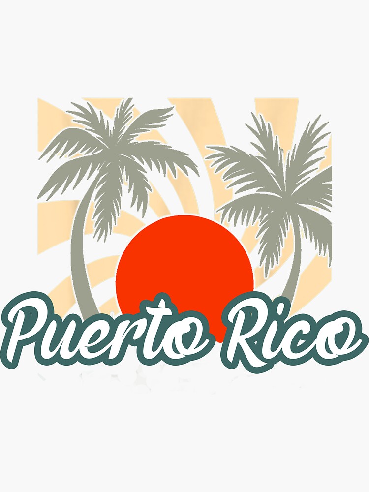 "Puerto Rico Beach Sunset Ocean Graphic Souvenir" Sticker for Sale by ...