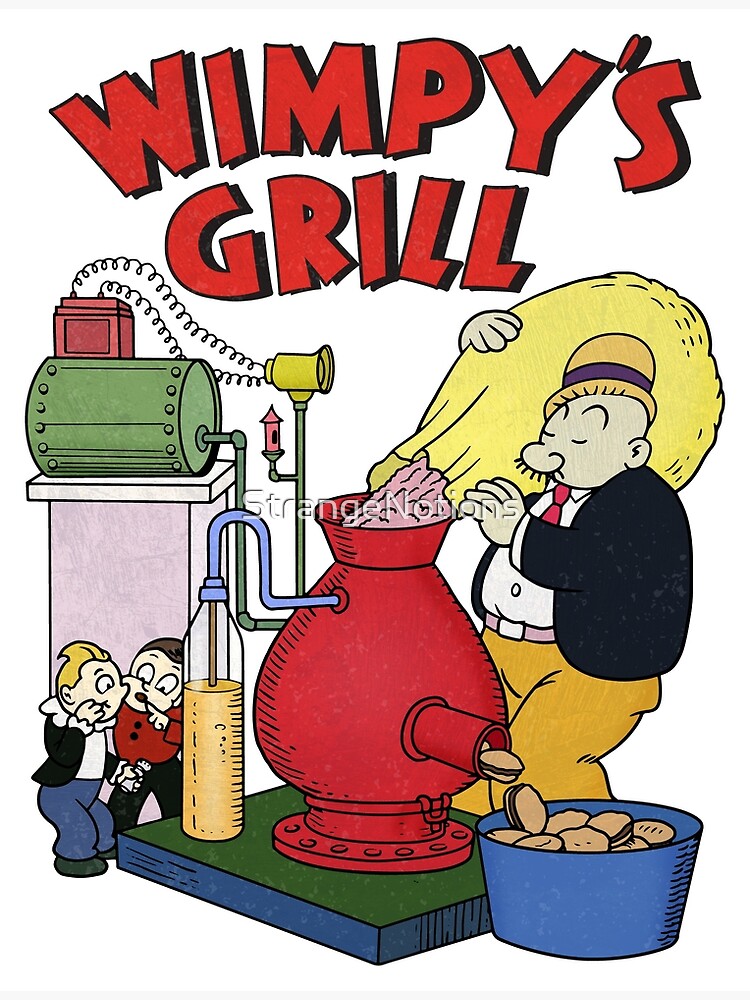 "Wimpy's Grill 1930er Hamburger Joint Logo, Popeye Cartoon" Poster von ...