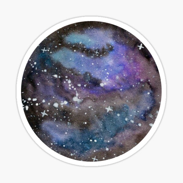 "Watercolor Space Circle" Sticker by Bright-Skies | Redbubble