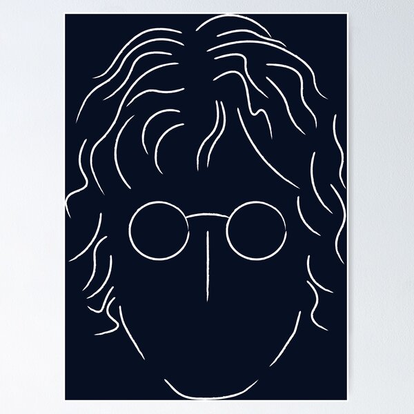 Silueta De John Lennon Beatles Portrait.ai Royalty Free Stock Vector