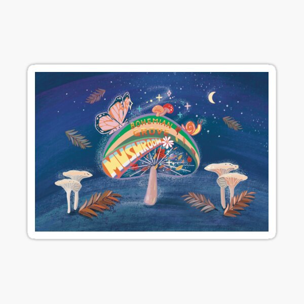 "Bohemian Grove Autumn Aesthetic Collage cottage core" Sticker for Sale ...