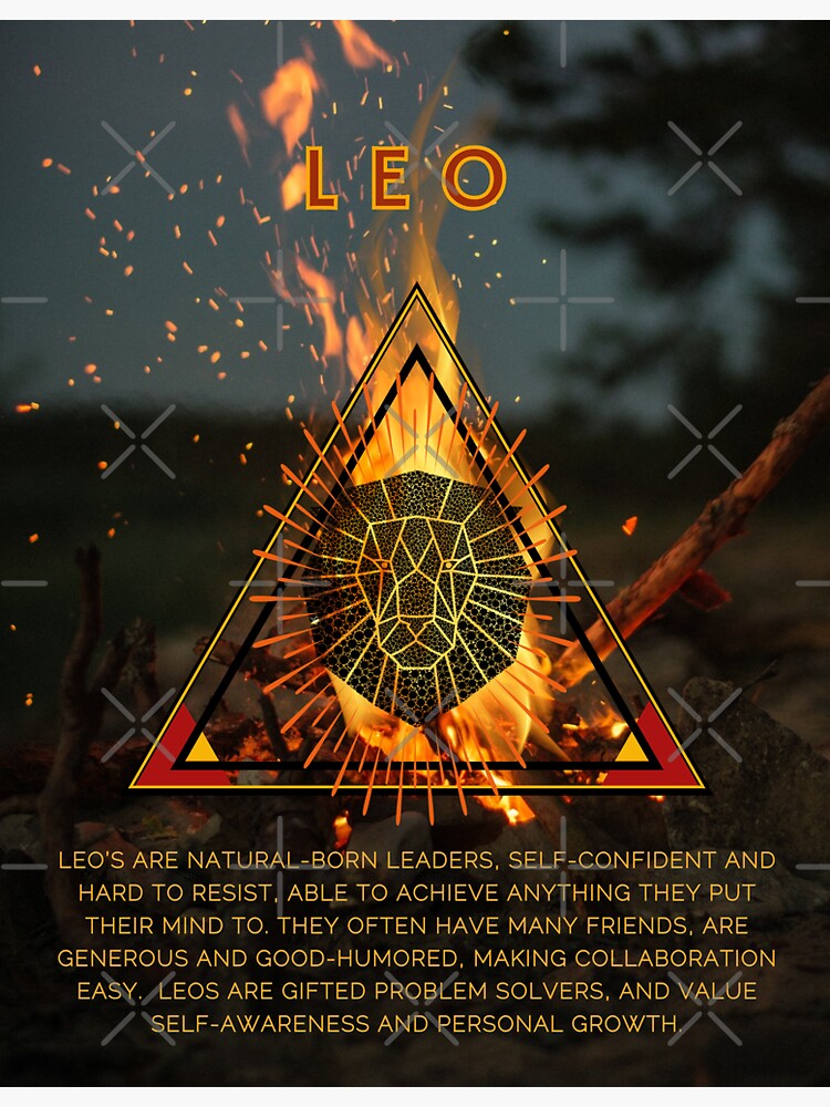 "Leo Fire Element Zodiac Poster" Sticker for Sale by Markspacek | Redbubble
