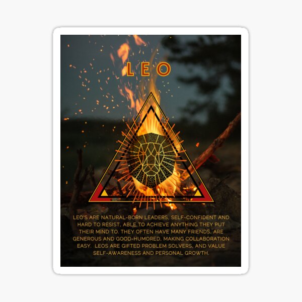 "Leo Fire Element Zodiac Poster" Sticker for Sale by Markspacek | Redbubble
