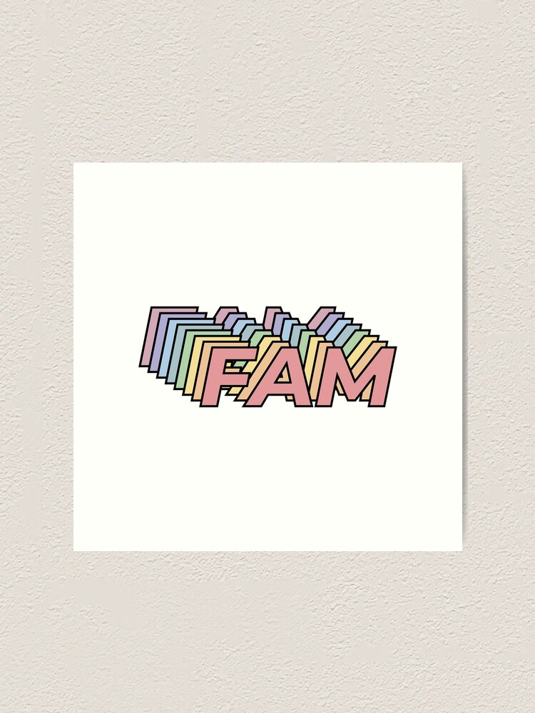 "Fam Pastel Rainbow Aesthetic Typography" Art Print by ferdiz-art ...