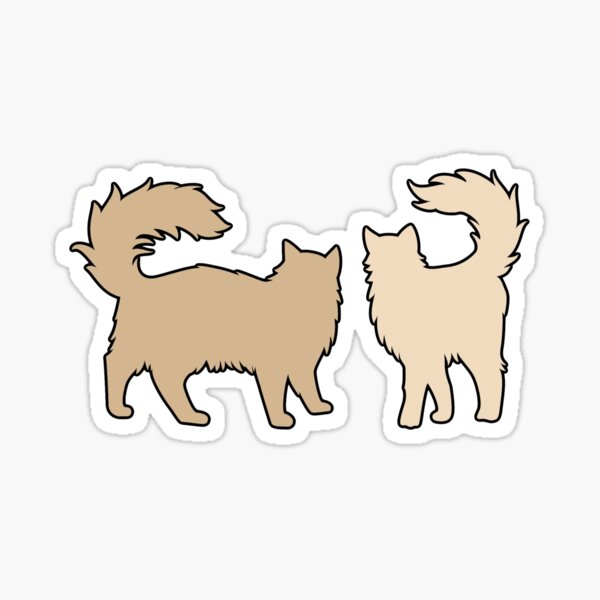 "Eve & Jacob Vibing (Two Beige Cats)" Sticker for Sale by andmarstan ...