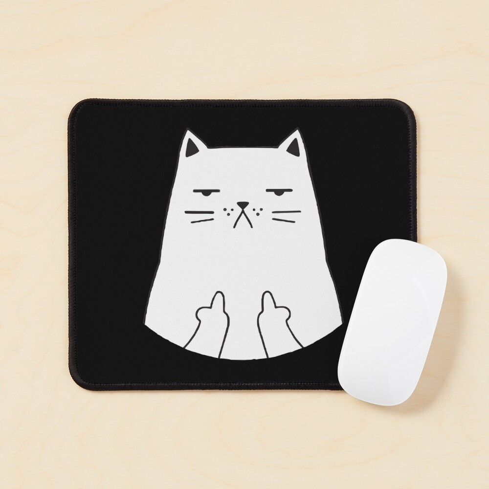Poster for Sale mit "Flipping Off Cat – Ein illustriertes Design einer ...