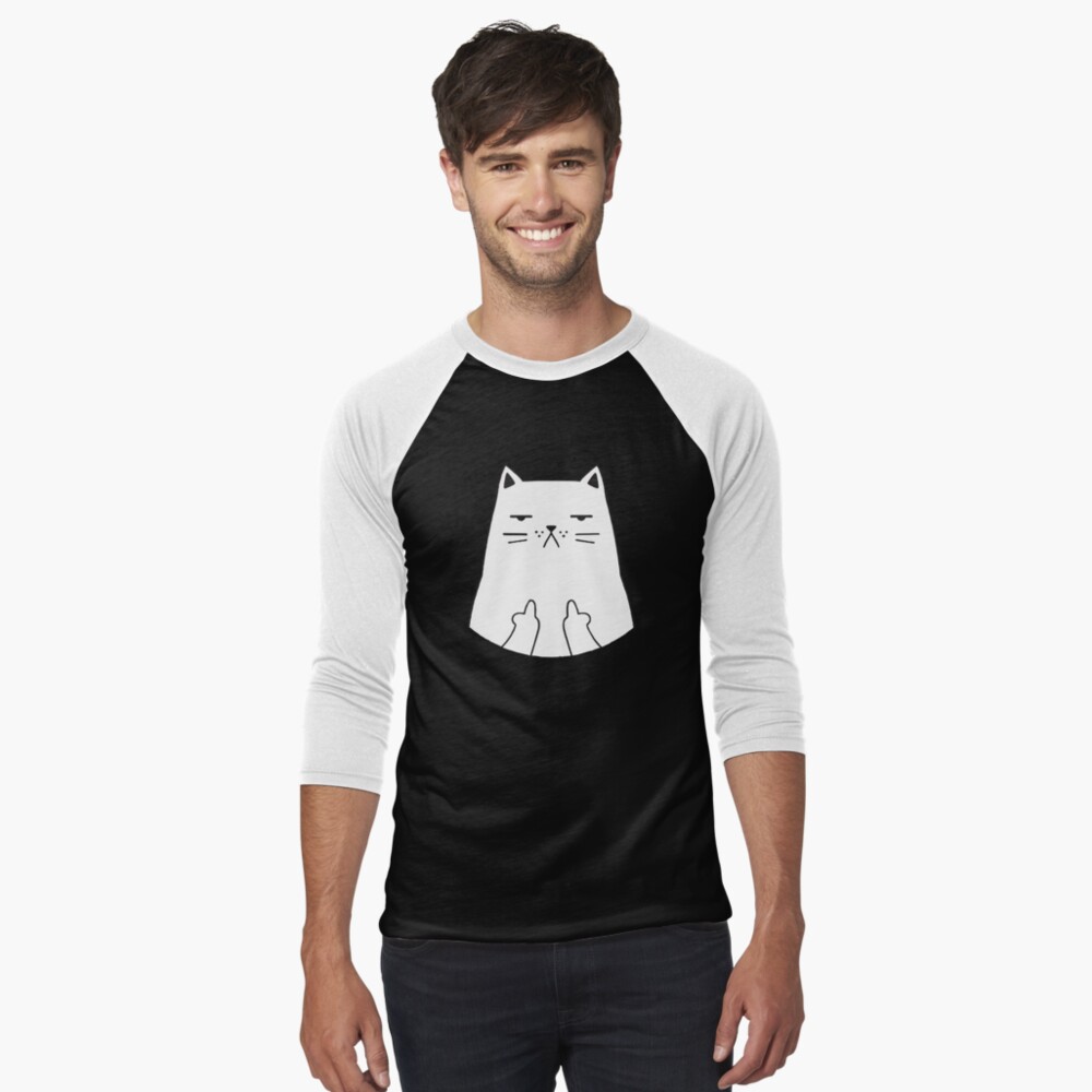 Poster for Sale mit "Flipping Off Cat – Ein illustriertes Design einer ...