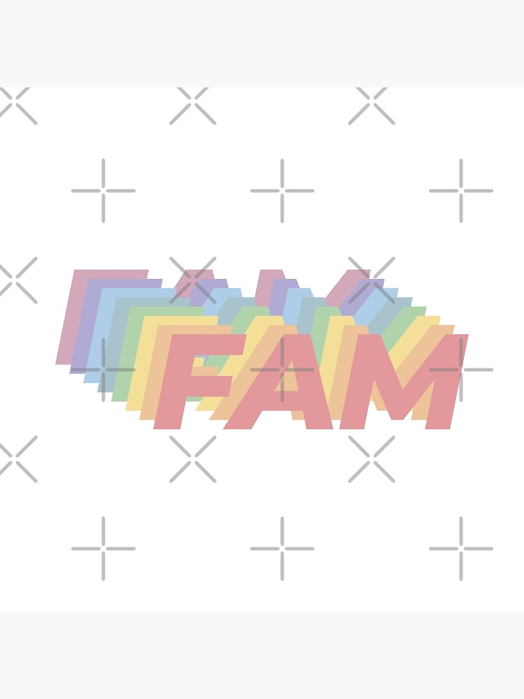 "Fam Pastel Rainbow Aesthetic Typography Plain Variation" Poster for ...