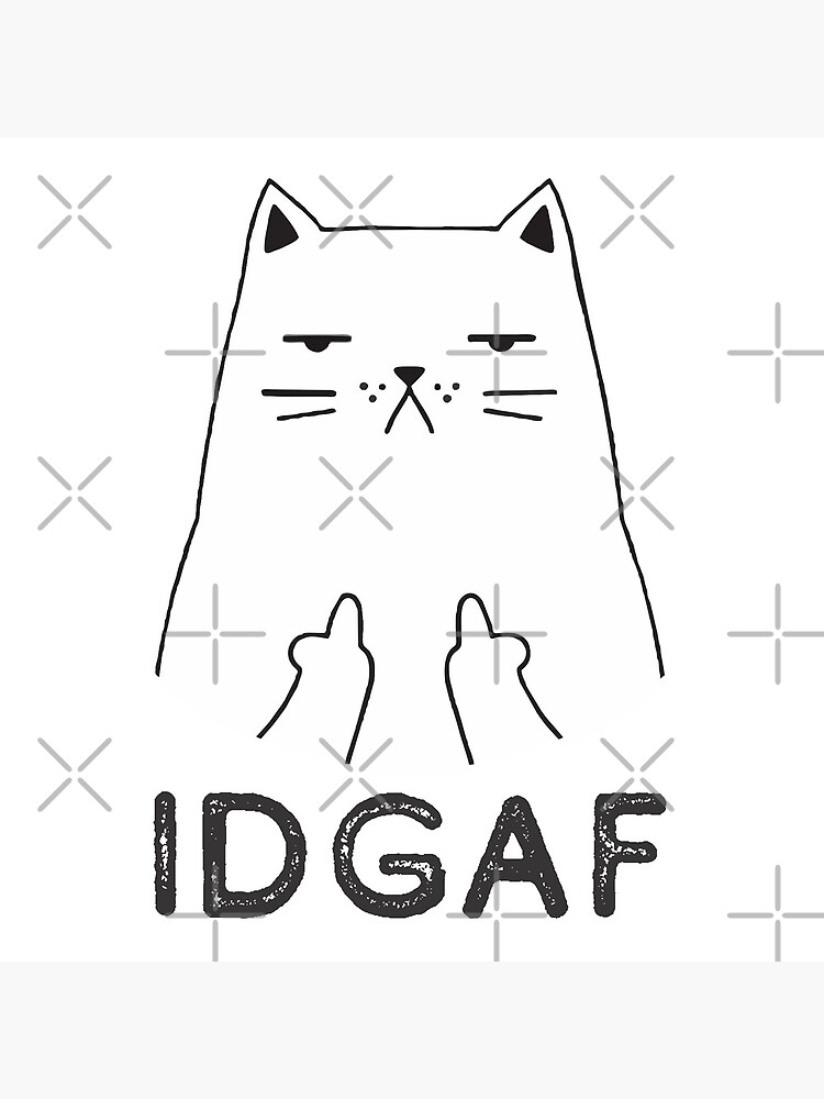 "Flipping Off Cat – ein illustriertes Design einer Katze, die den ...