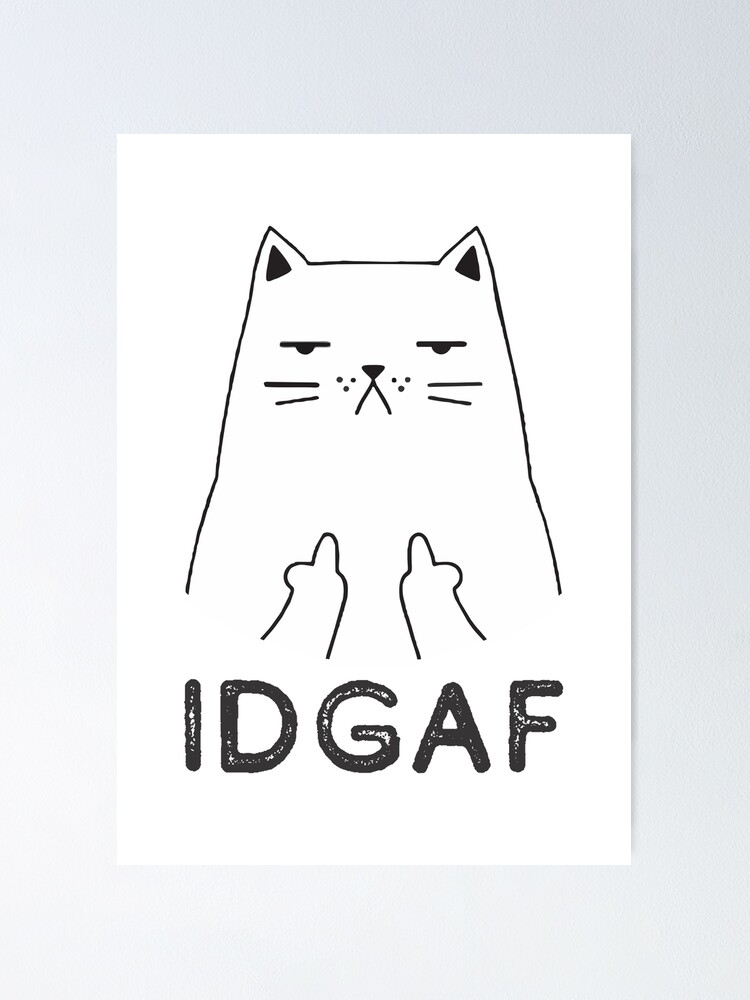 "Flipping Off Cat - An Illustrated Design Of A Cat Giving The Middle ...