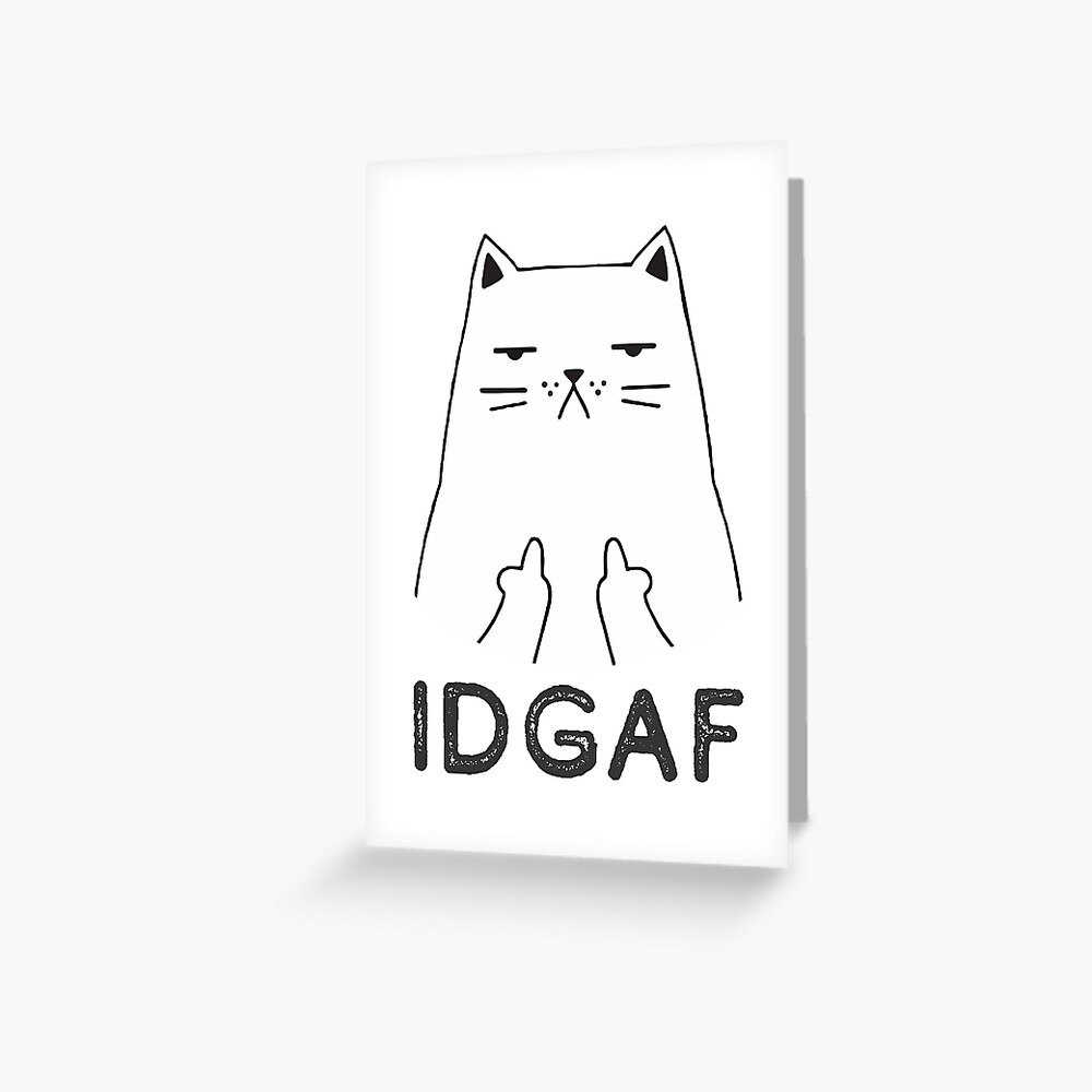 "Flipping Off Cat - An Illustrated Design Of A Cat Giving The Middle ...