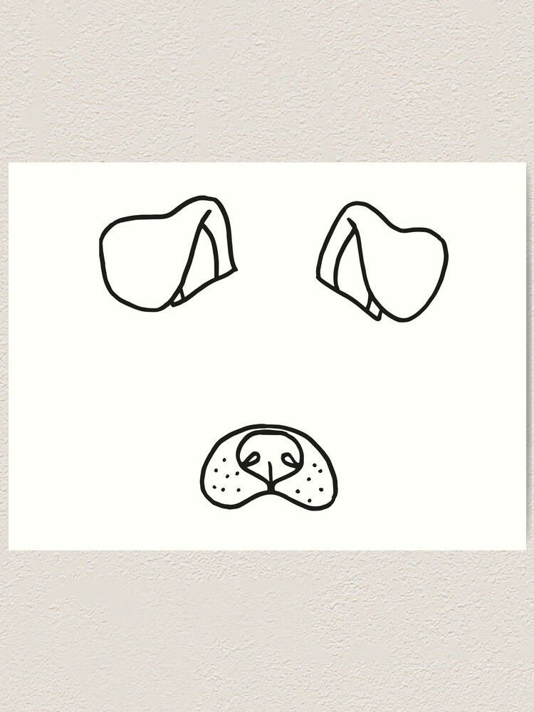 "Snapchat Dog Filter" Art Print by EMABEE | Redbubble