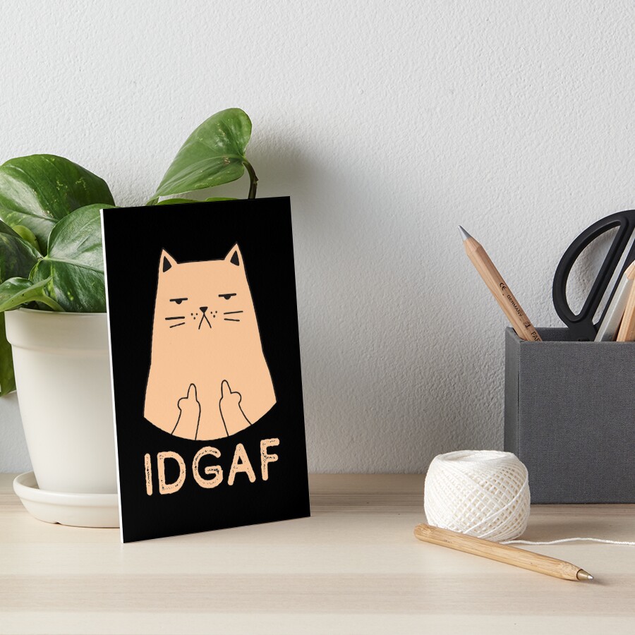 "Flipping Off Cat - An Illustrated Design Of A Cat Giving The Middle ...