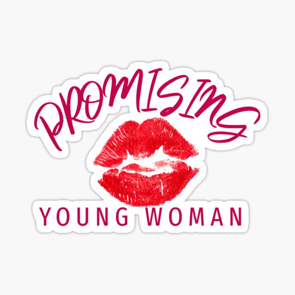 "Promising Young Woman Beautiful Dynamic Strong Pink lips" Sticker for ...