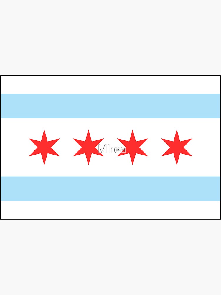 "Chicago flag sticker" Sticker by Mhea | Redbubble