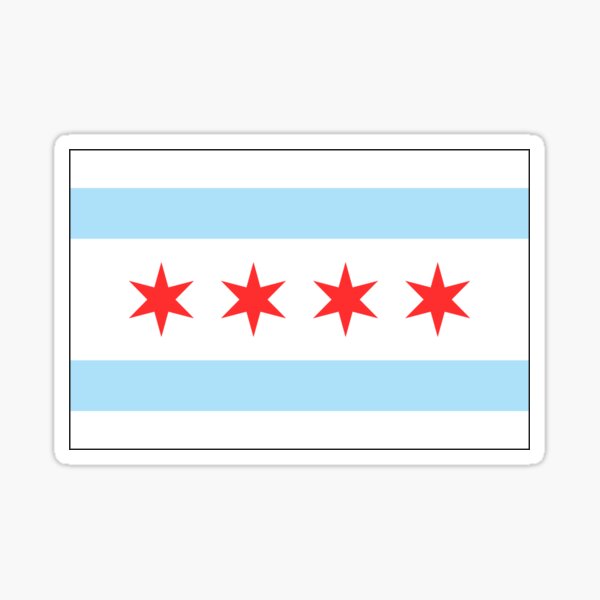 "Chicago flag sticker" Sticker by Mhea | Redbubble