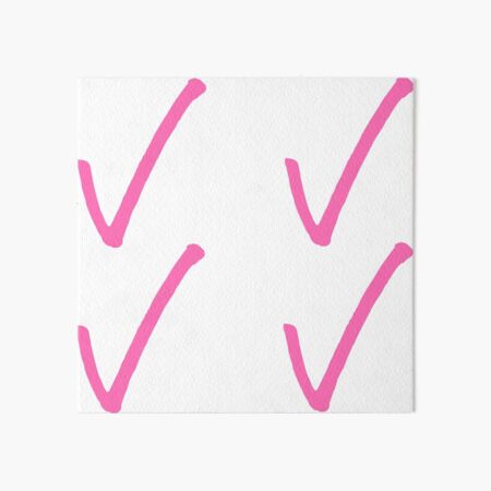 "Medium Pink Check Mark Symbol 4 pack" Art Board Print for Sale by ...