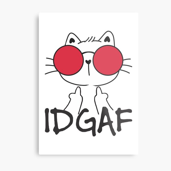 "Flipping Off Cat - An Illustrated Design Of A Cat Wearing Glasses Giving The Middle Finger ...