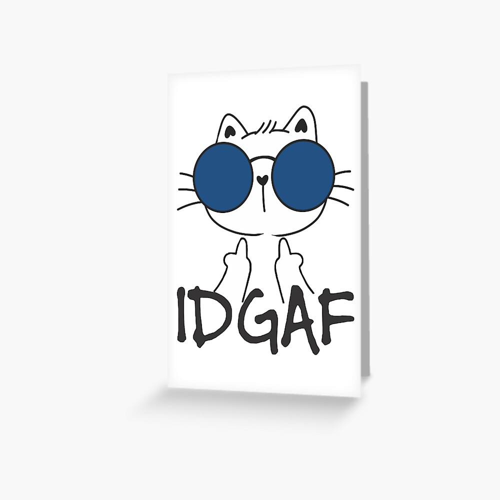 "Flipping Off Cat - An Illustrated Design Of A Cat Wearing Glasses ...