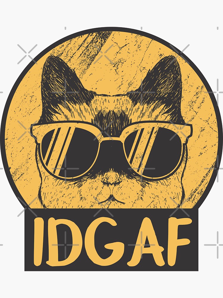 "Flipping Off Cat - An Illustrated Distressed Design Of A Cat Wearing ...