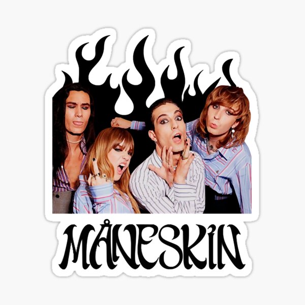 "MANESKIN " Sticker for Sale by KyreemGra | Redbubble
