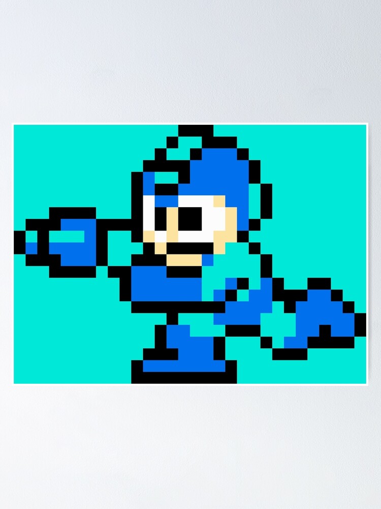 "Retro Mega Man Shooting Sprite" Poster by SpriteGuy95 | Redbubble