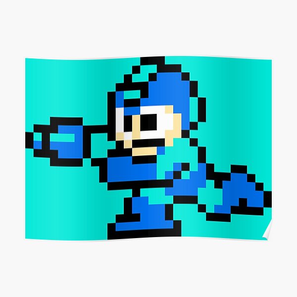 "Retro Mega Man Shooting Sprite" Poster by SpriteGuy95 | Redbubble