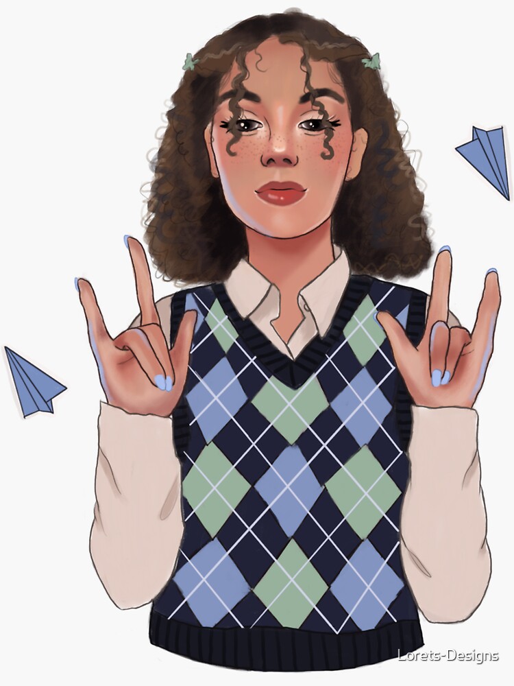 "Girl in Sweater Vest Design" Sticker for Sale by Lorets-Designs ...