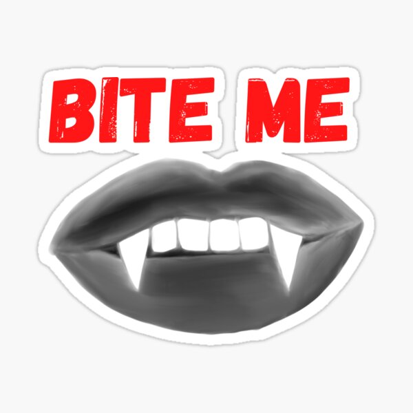 "BITE ME" Sticker by SpookyGemini | Redbubble