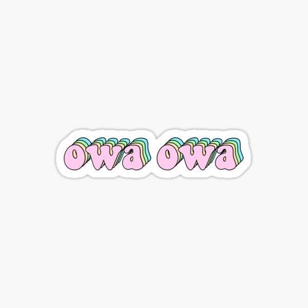 "owa owa 3D bold" Sticker for Sale by MalcotThomson | Redbubble