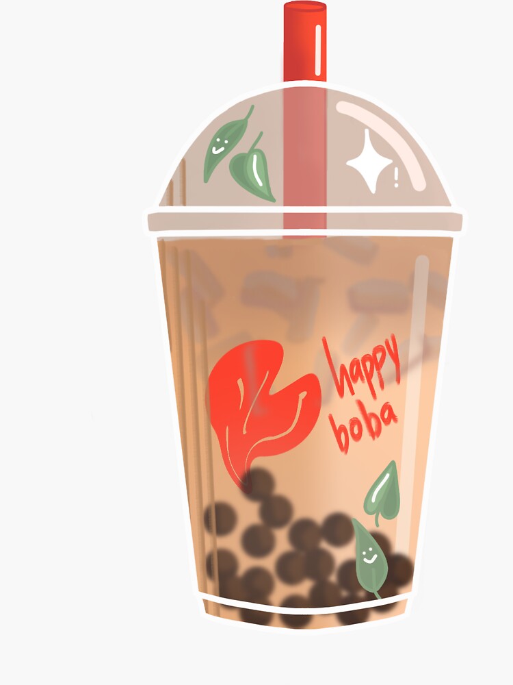 "happy boba :)" Sticker for Sale by yomiomii | Redbubble