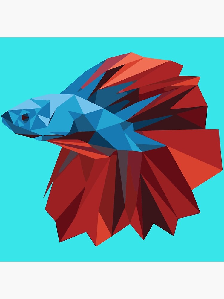 "Pop Art Polygon Betta Fish Red Blue" Poster for Sale by rosi28 | Redbubble