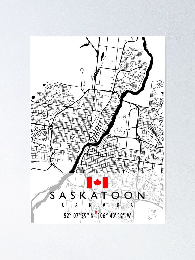 "SASKATOON MAP CANADA" Poster by hatimelhag | Redbubble