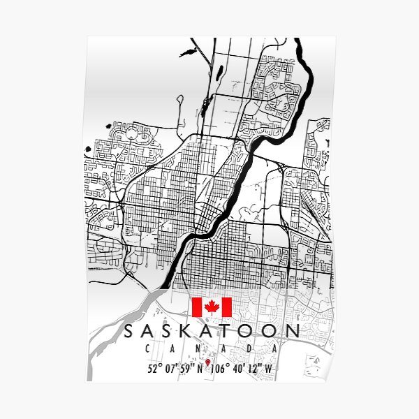 "SASKATOON MAP CANADA" Poster by hatimelhag | Redbubble