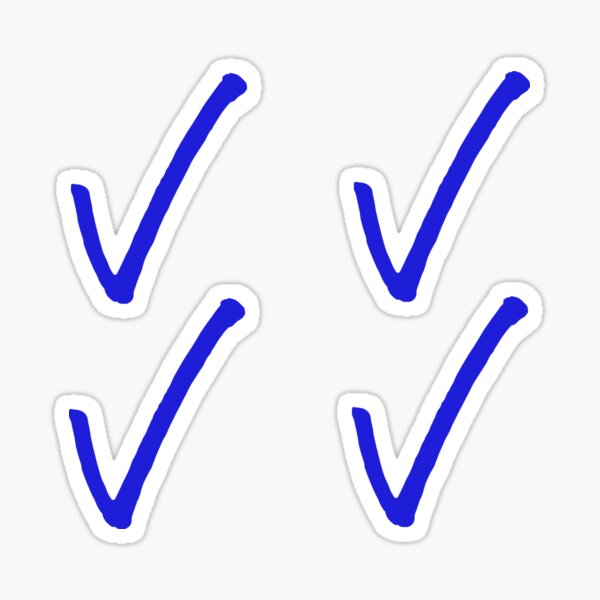 "Medium Blue Check Mark Symbol 4 pack" Sticker for Sale by Loving ...