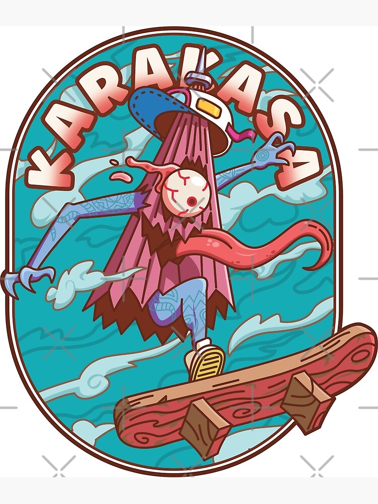 Póster «Monstruo de Skateboarding Karakasa Obake» de ezps | Redbubble