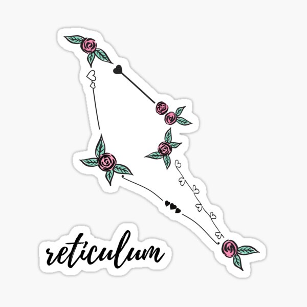 "Reticulum (The Reticle) Constellation Roses and Hearts Doodle" Sticker ...
