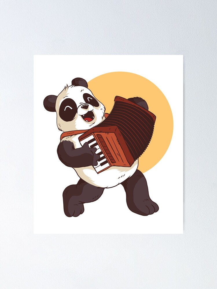 "Cute Panda playing Accordion | gift for Accordion players" Poster for ...
