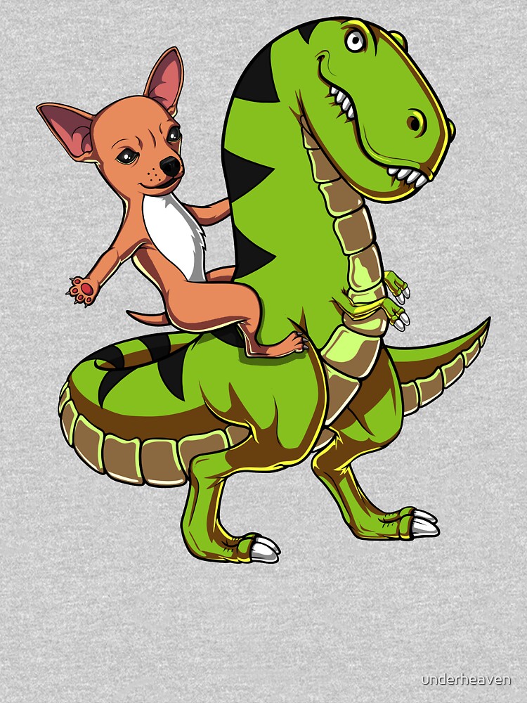 "Chihuahua Dog Riding T-Rex Dinosaur" T-shirt by underheaven | Redbubble