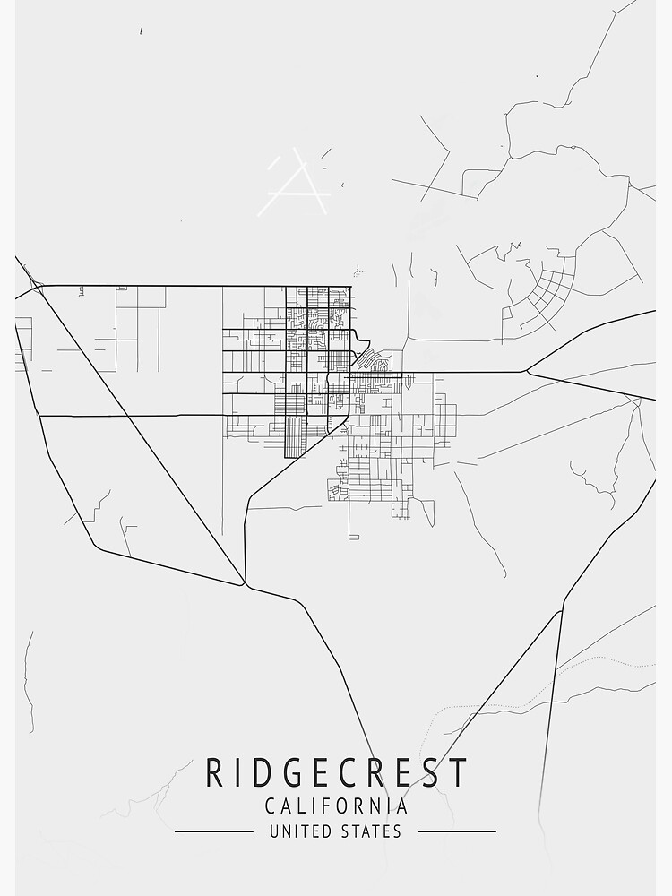 "Ridgecrest - California - US Gray City Map" Poster by ctmapprint ...