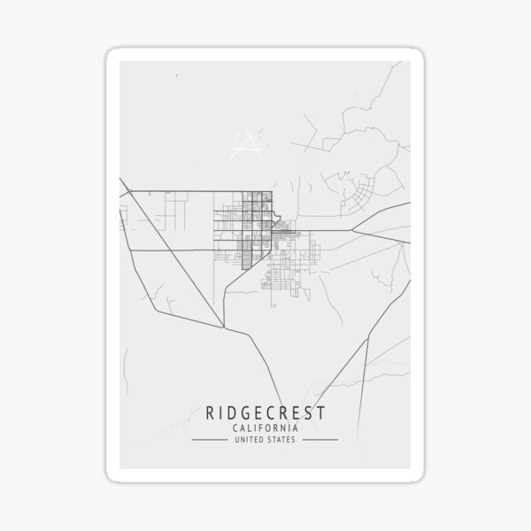 "Ridgecrest - California - US Gray City Map" Sticker for Sale by ...