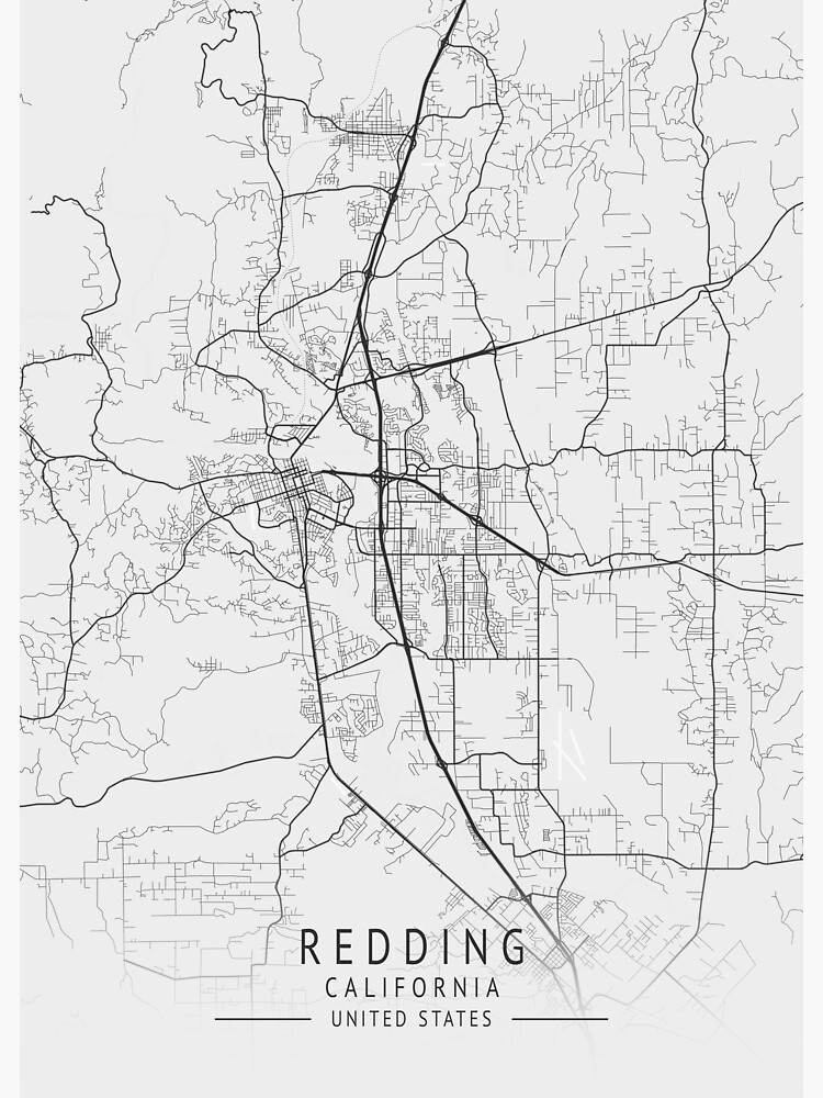 "Redding - California - US Gray City Map" Sticker for Sale by ...
